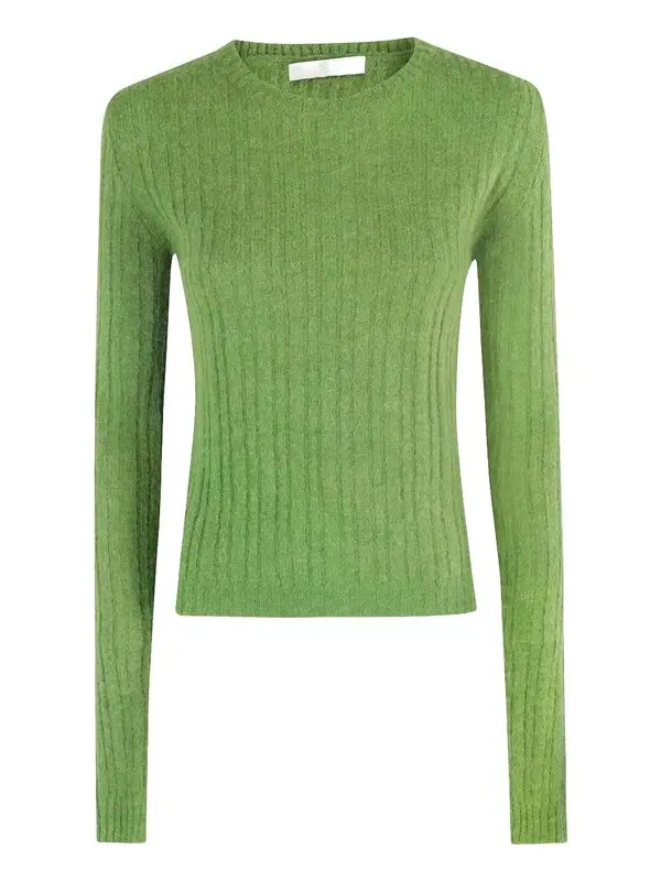 TELA Ribbed-knit Crew-neck Sweater - Green