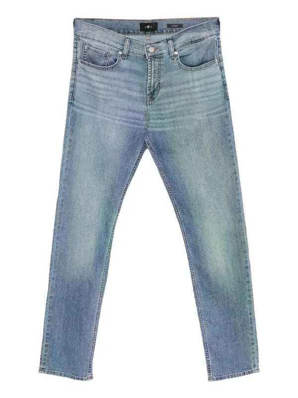 7 For All Mankind Mid-rise Skinny Jeans - Blue