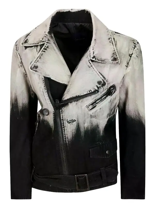 Yohji Yamamoto Ombré Biker Jacket - Black