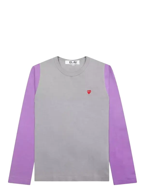 Play Comme Des Garcon Heart Logo Long-sleeve T-shirt - Grey