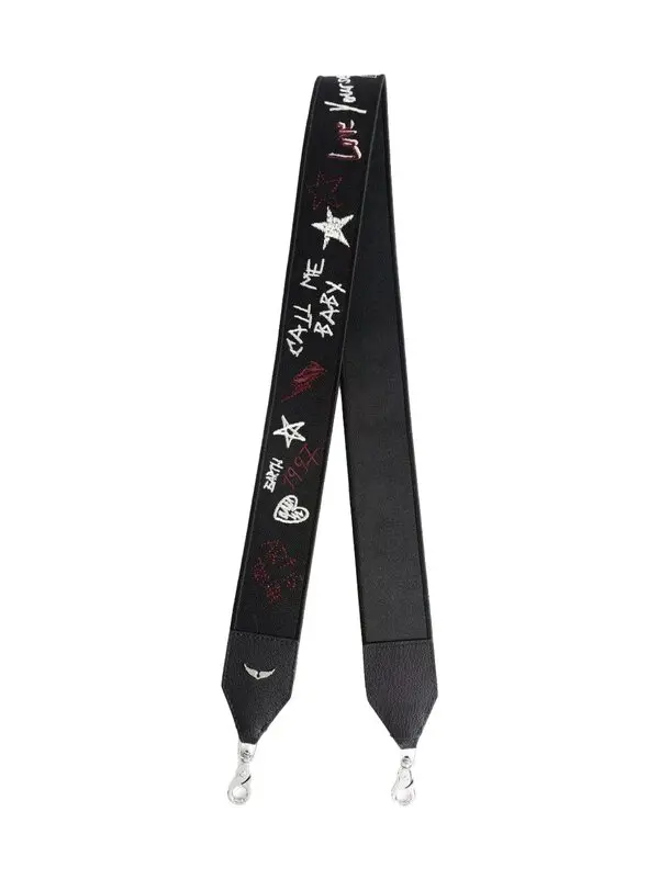 Zadig&Voltaire Embroidered Bag Strap - Black
