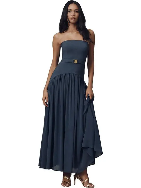 HUTCH Carmel Strapless Belted Maxi Dress - Dark Navy