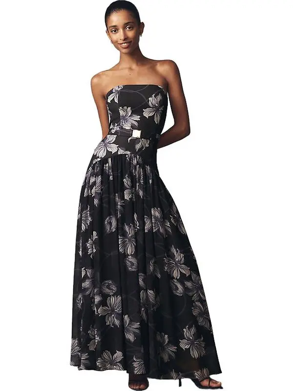 HUTCH Carmel Strapless Belted Maxi Dress - Navy