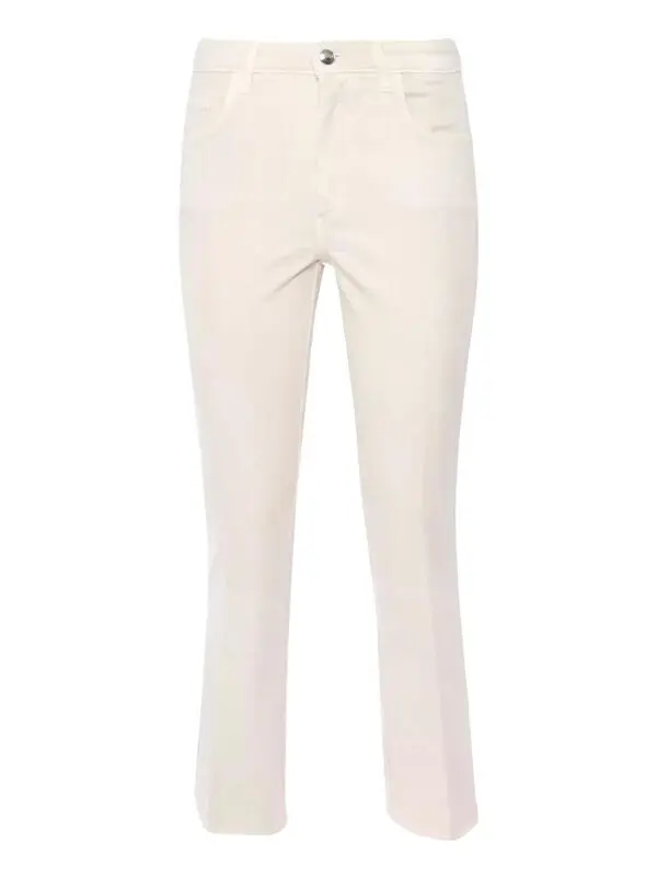 FAY Frayed-hem Trousers - White