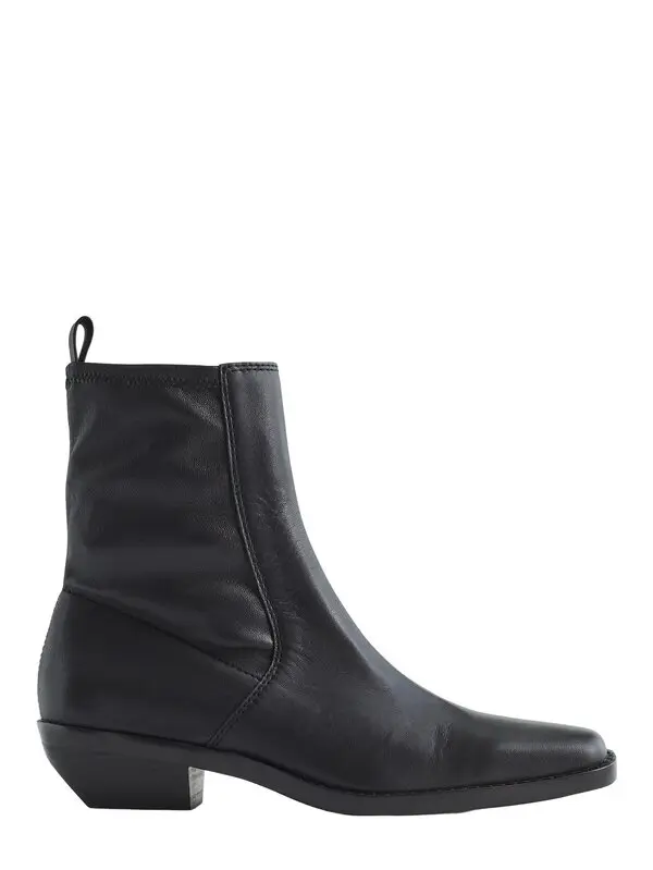 Madewell The Idris Leather Ankle Boots - True Black