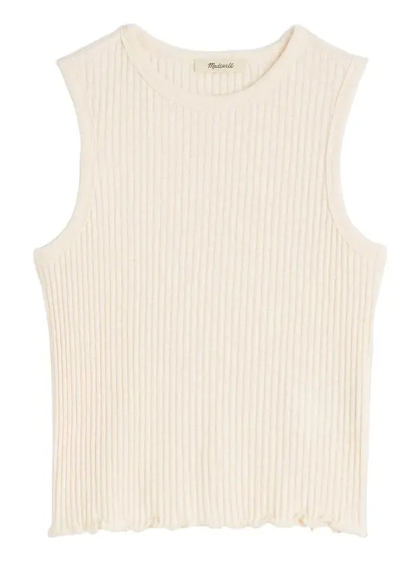 Madewell Lettuce-hem Ribbed Tank - Vintage Ivory