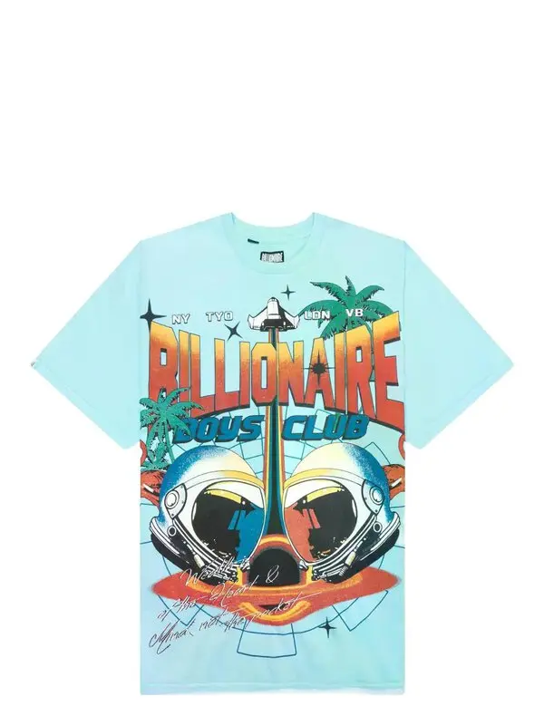 BILLIONAIRE BOYS CLUB Bb Tropics Astronaut-print Graphic T-shirt - Blue