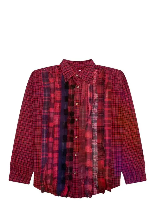 Needles Ribbon-detailed Plaid Shirt - Red