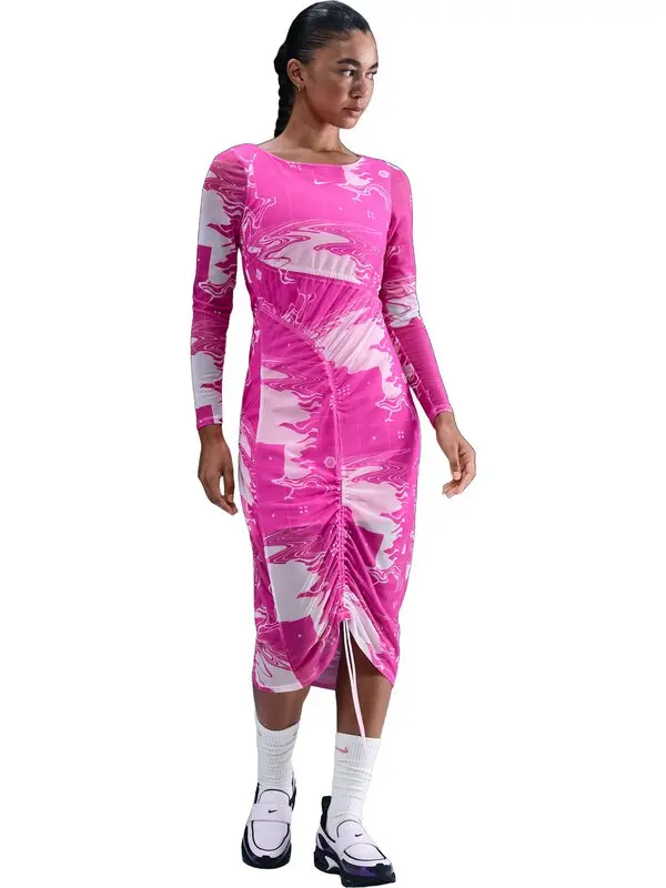 Nike Serena Williams Design Crew Mesh Midi Dress - Pink
