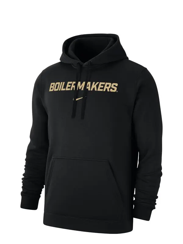 Nike Purdue Club Fleece College Pullover Hoodie - Black