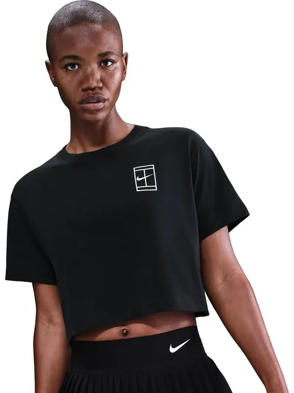 Nike Slam Dri-fit Cropped Tennis T-shirt - Black
