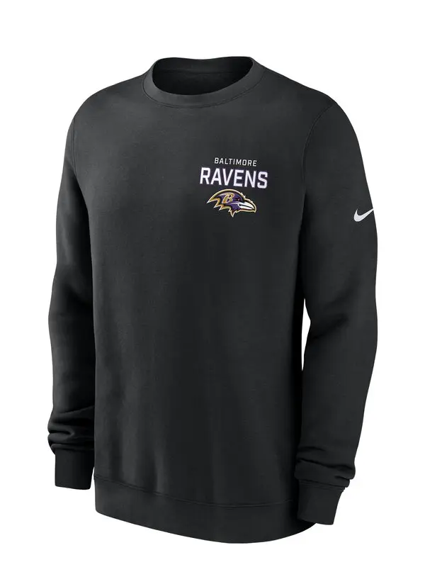 Nike Baltimore Ravens Draw Block Club Nfl Pullover Crew - Black