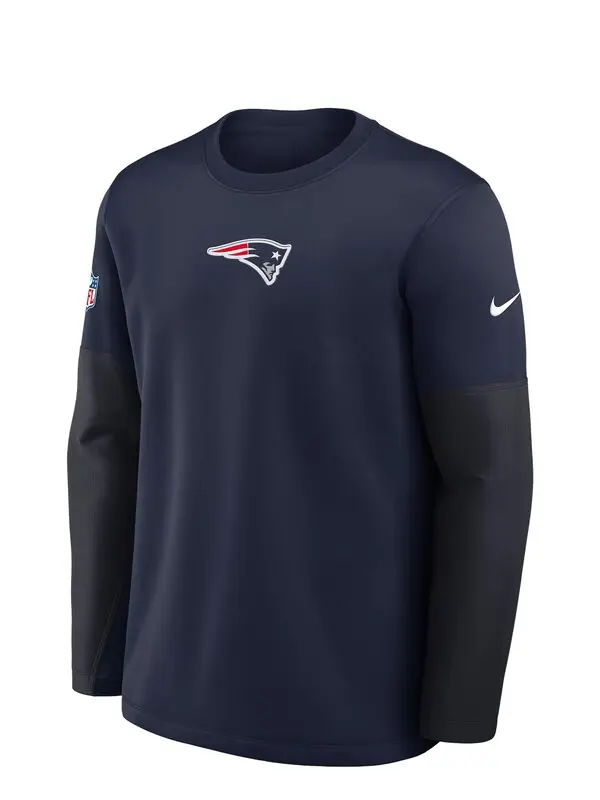 Nike New England Patriots Sideline Coach Therma-fit Nfl Long-sleeve T-shirt - Blue