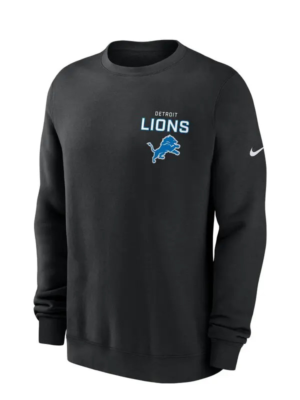 Nike Detroit Lions Nfl Pullover Crew - Black