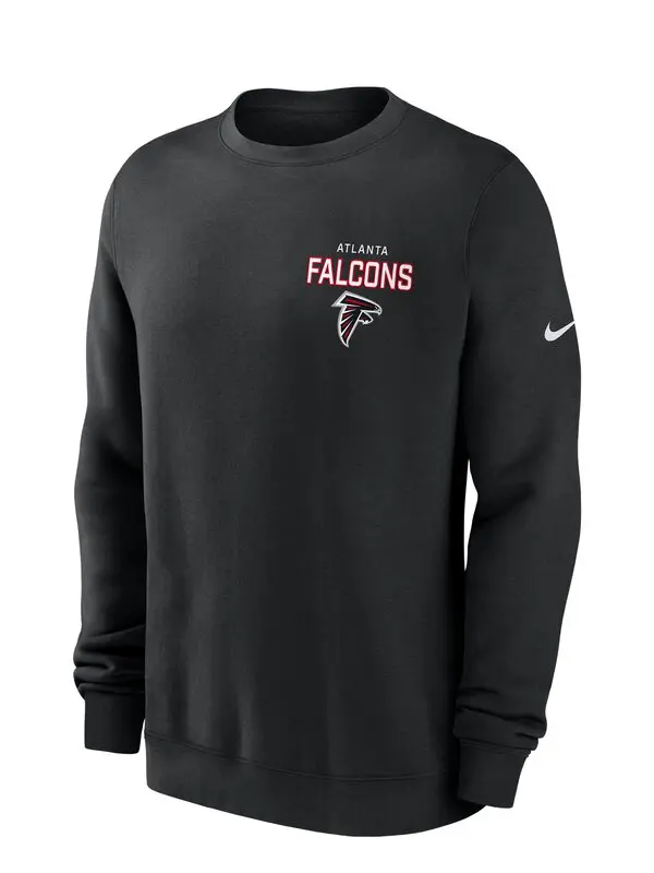 Nike Atlanta Falcons Draw Block Club Nfl Pullover Crew - Black