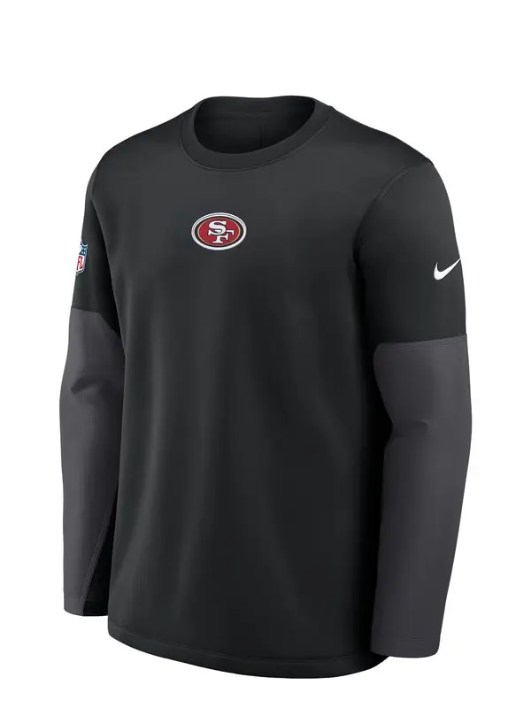 Nike San Francisco 49ers Scripted To Win Sideline Coach Therma-fit Nfl Long-sleeve T-shirt - Black