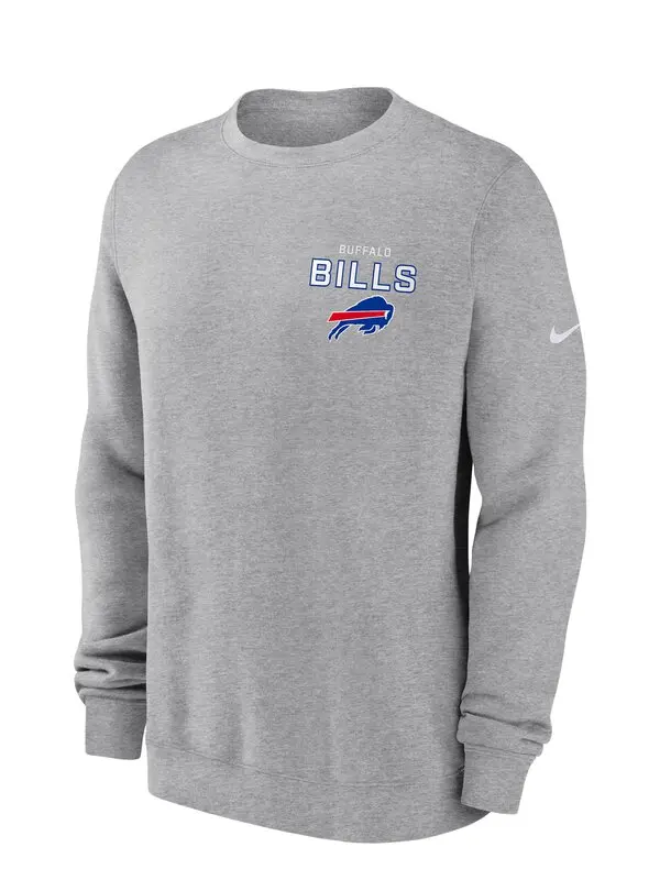 Nike Buffalo Bills Draw Block Club Nfl Pullover Crew - Grey
