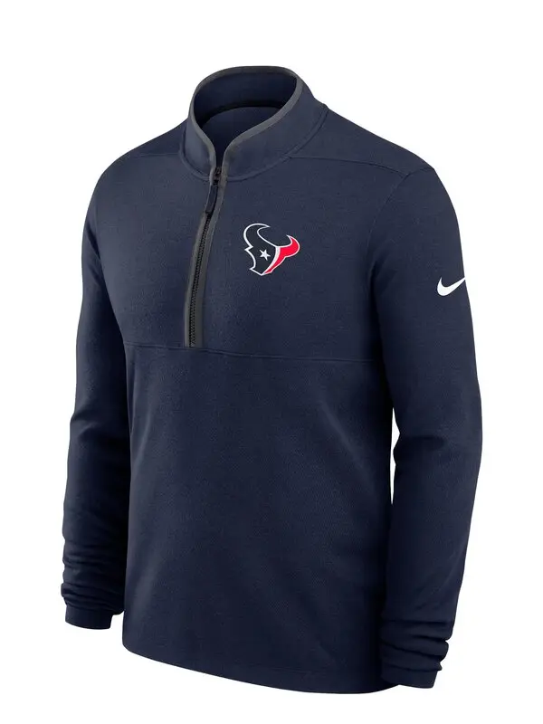 Nike Houston Texans Logo Victory Dri-fit Nfl 1/2-zip Long-sleeve Top - Blue