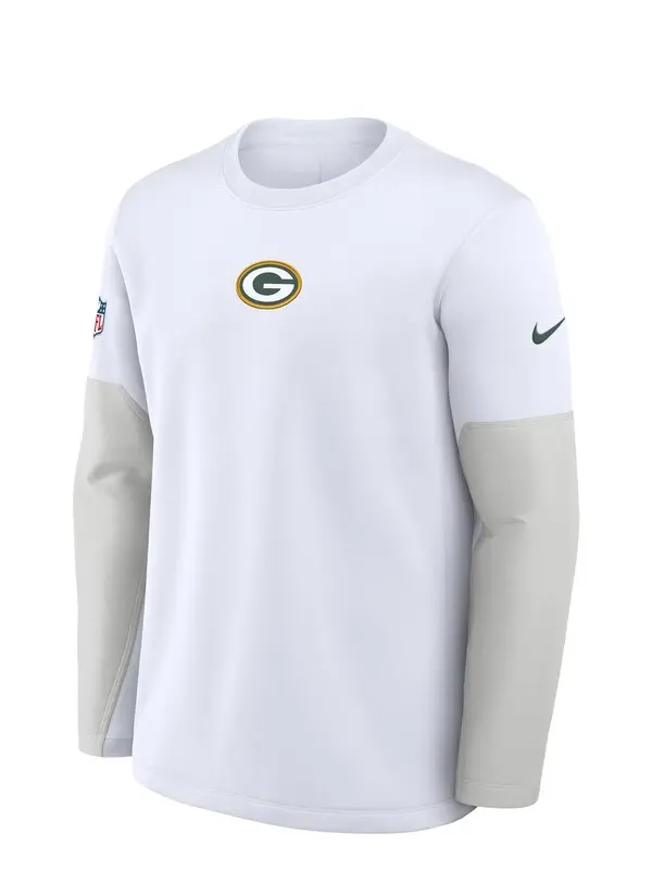 Nike Green Bay Packers Scripted To Win Sideline Coach Therma-fit Nfl Long-sleeve T-shirt - White