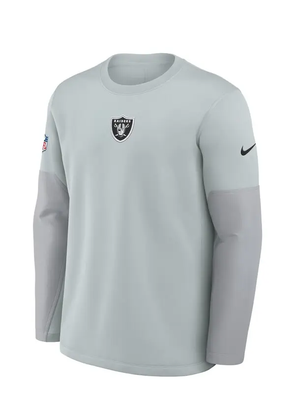 Nike Las Vegas Raiders Sideline Coach Therma-fit Nfl Long-sleeve T-shirt - Grey