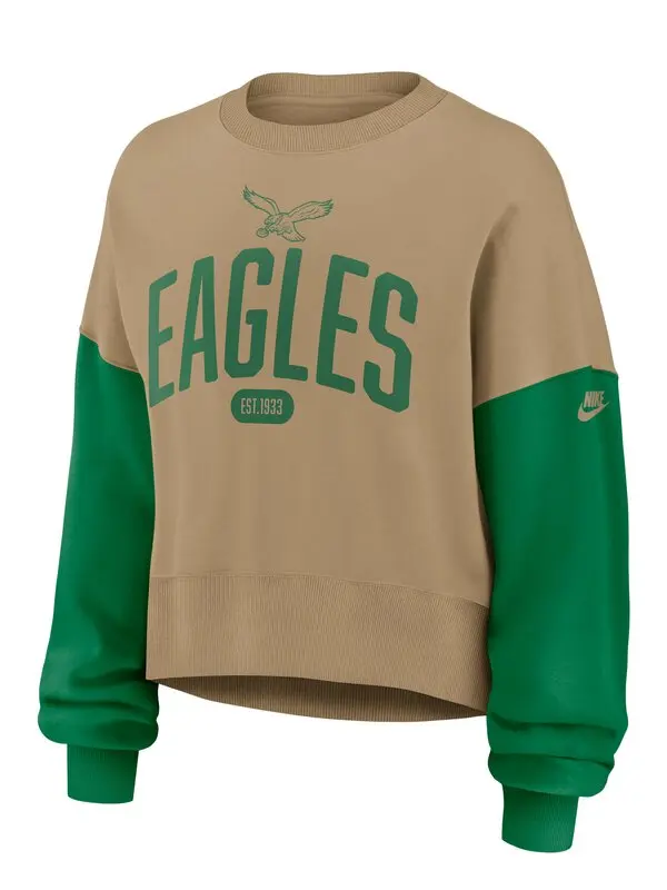 Nike Philadelphia Eagles Rewind Nfl Pullover Crew - Brown