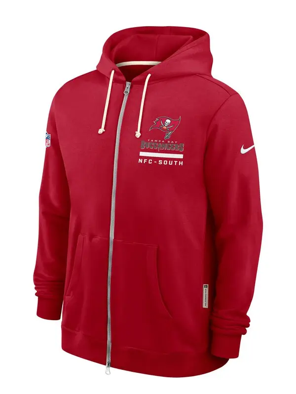 Nike Tampa Bay Buccaneers Utility Player Sideline Dri-fit Nfl Full-zip Hoodie - Red