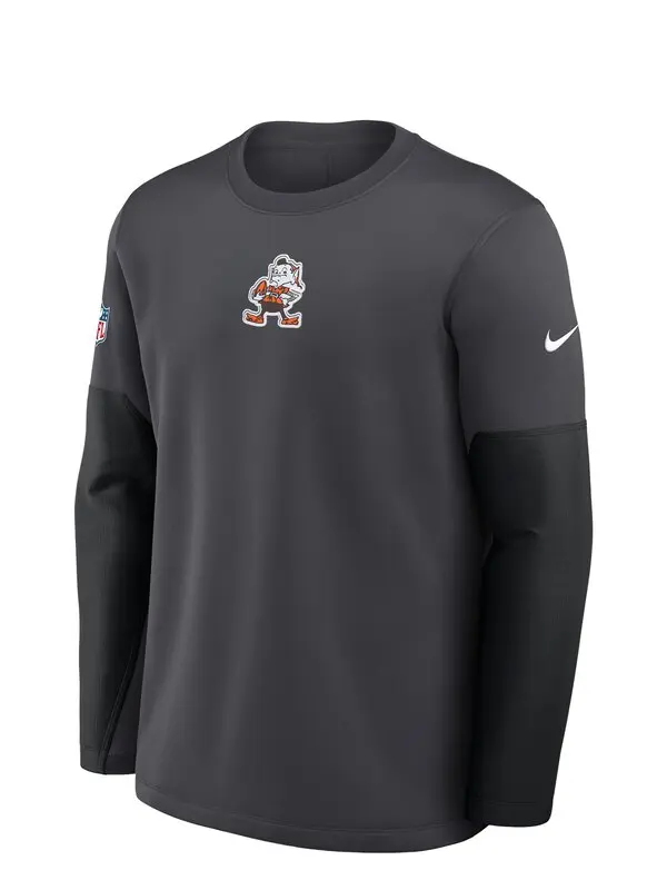 Nike Cleveland Browns Sideline Coach Therma-fit Nfl Long-sleeve T-shirt - Grey