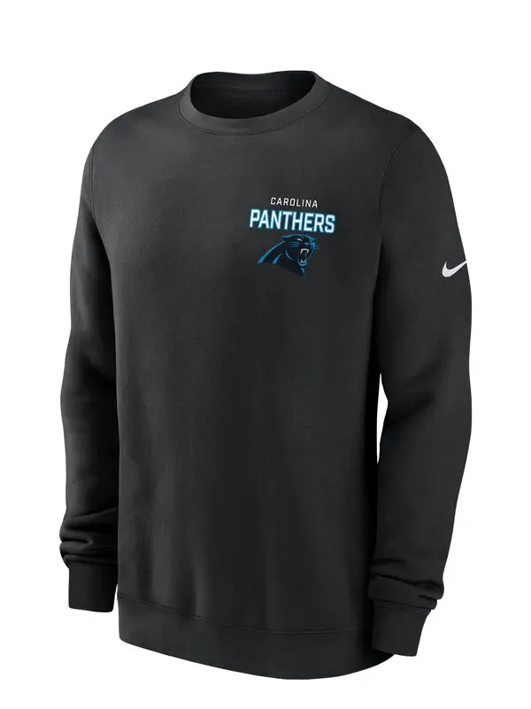 Nike Carolina Panthers Draw Block Club Nfl Pullover Crew - Black