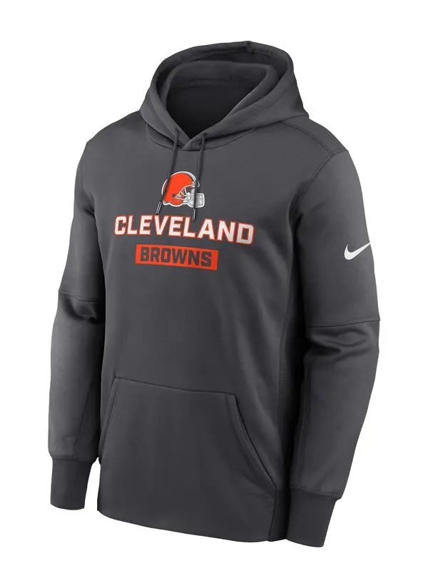 Nike Cleveland Browns Therma Nfl Pullover Hoodie - Grey
