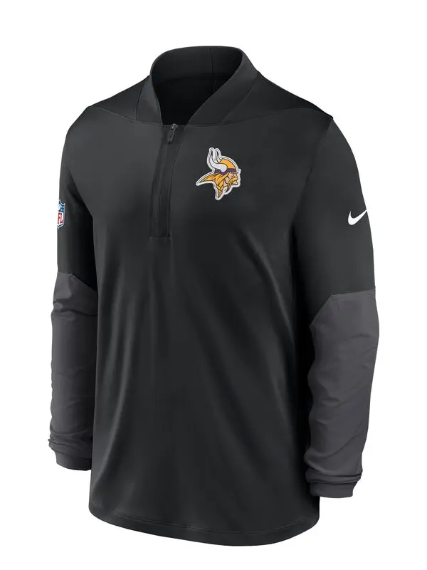 Nike Minnesota Vikings Nfl Dri-fit 1/2-zip Top - Black