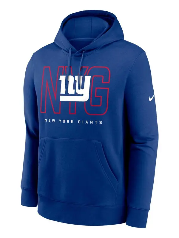 Nike New York Giants Busted Play Club Nfl Pullover Hoodie - Blue