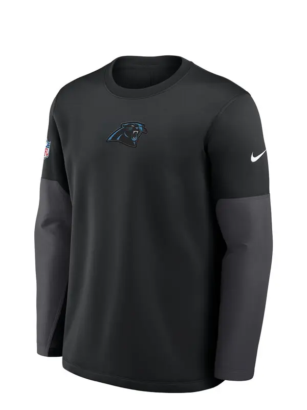 Nike Carolina Panthers Scripted To Win Sideline Coach Therma-fit Nfl Long-sleeve T-shirt - Black