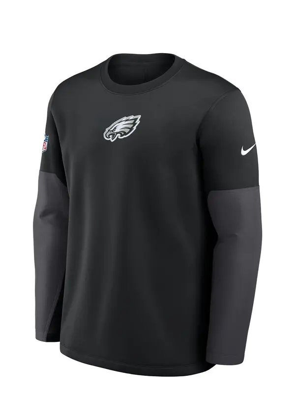 Nike Philadelphia Eagles Sideline Coach Therma-fit Nfl Long-sleeve T-shirt - Black