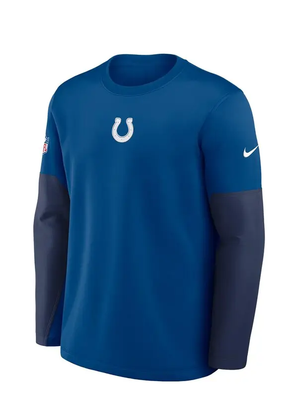 Nike Indianapolis Colts Sideline Coach Therma-fit Nfl Long-sleeve T-shirt - Blue