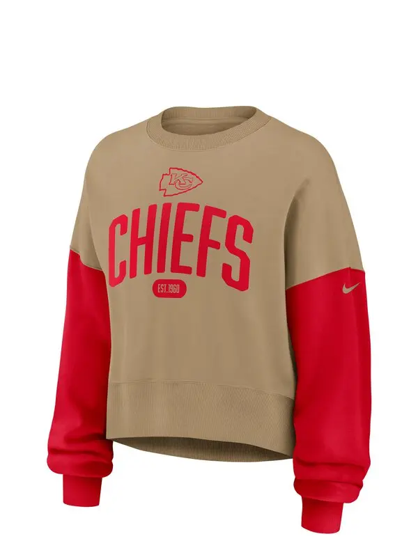 Nike Kansas City Chiefs Rewind Nfl Pullover Crew - Brown