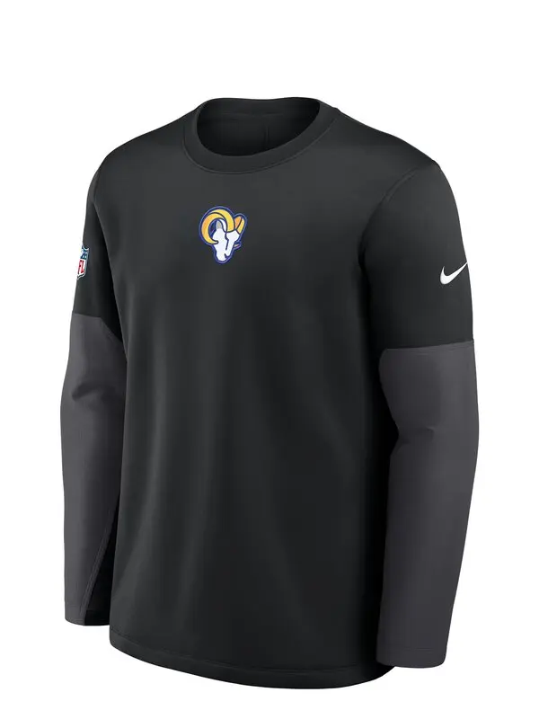 Nike Los Angeles Rams Sideline Coach Therma-fit Nfl Long-sleeve T-shirt - Black