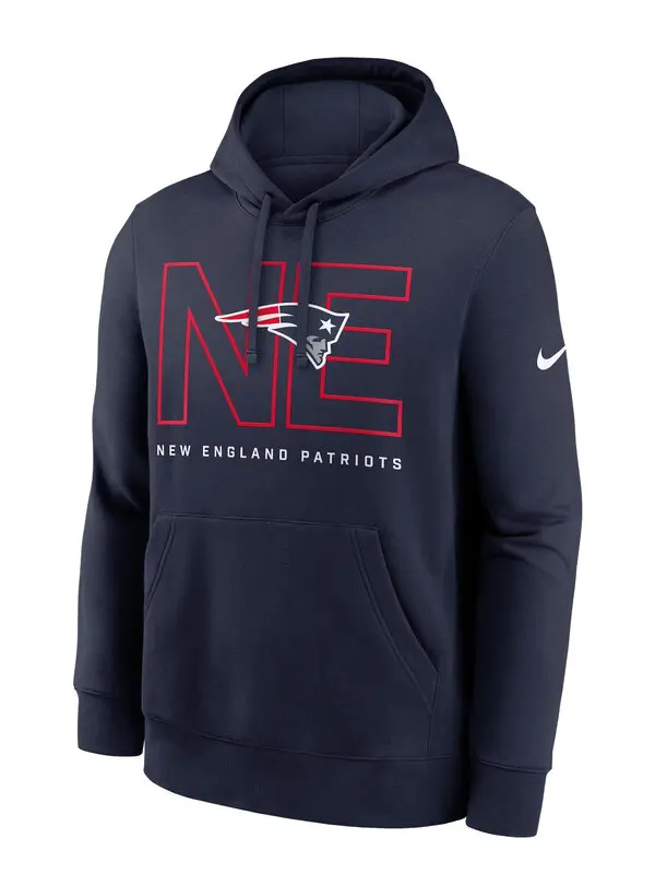 Nike New England Patriots Busted Play Club Nfl Pullover Hoodie - Blue