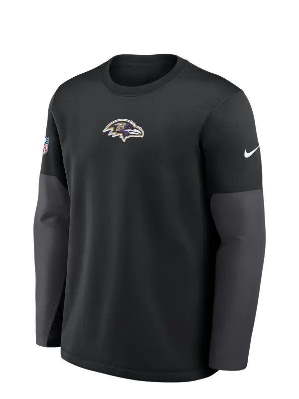 Nike Baltimore Ravens Scripted To Win Sideline Coach Therma-fit Nfl Long-sleeve T-shirt - Black