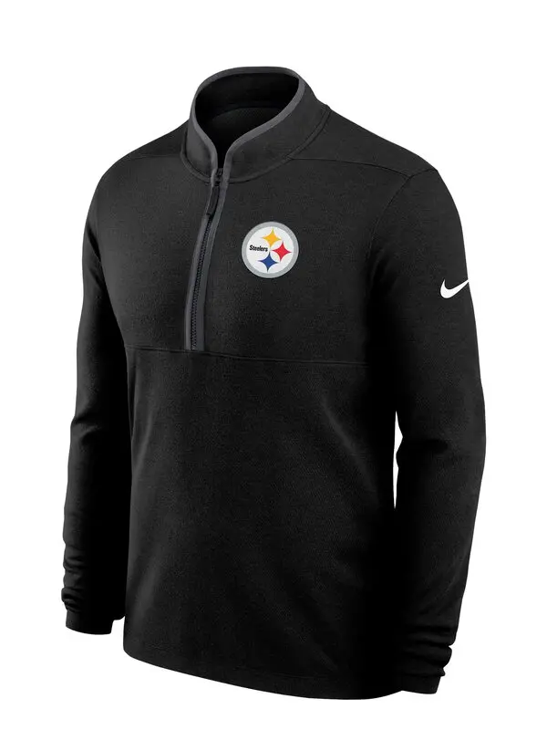 Nike Pittsburgh Steelers Logo Victory Dri-fit Nfl 1/2-zip Long-sleeve Top - Black