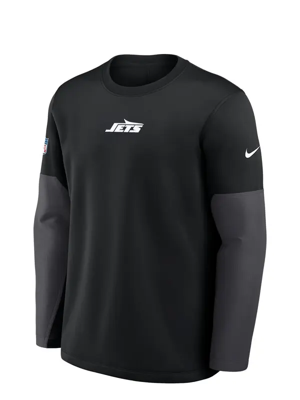 Nike New York Jets Sideline Coach Therma-fit Nfl Long-sleeve T-shirt - Black