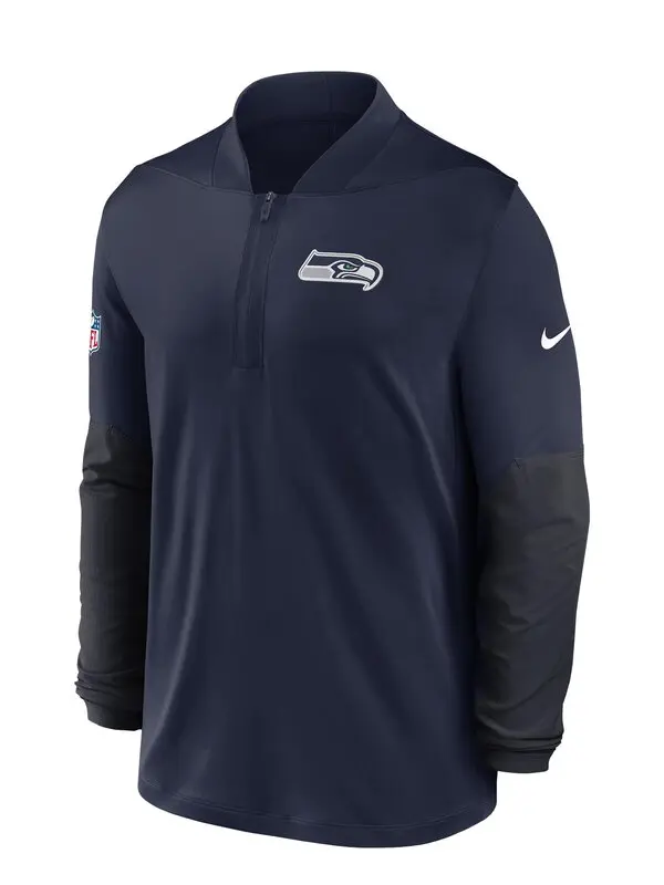 Nike Seattle Seahawks Dri-fit Nfl 1/2-zip Top - Blue