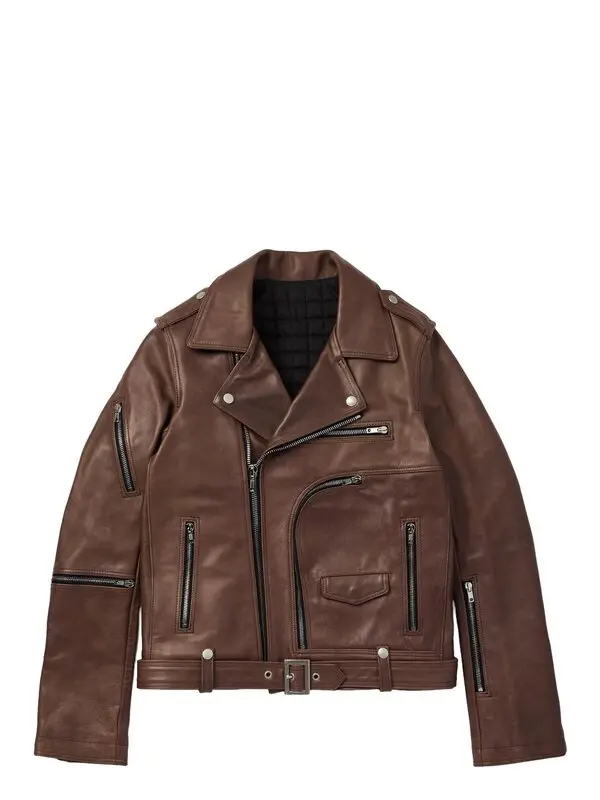 Rick Owens Bauhaus Stooges Slim-fit Leather Biker Jacket - Brown