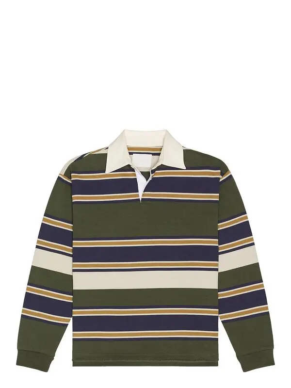 Citizens Of Humanity Rugby Shirt In Green - Green Rugby Stripe