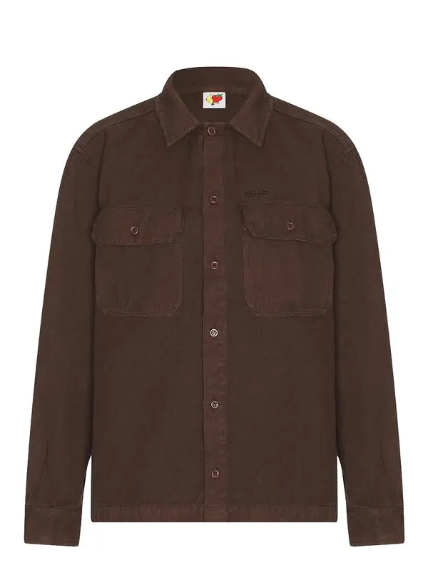 SKY HIGH FARM WORKWEAR Canvas Work Overshirt Woven - Brown