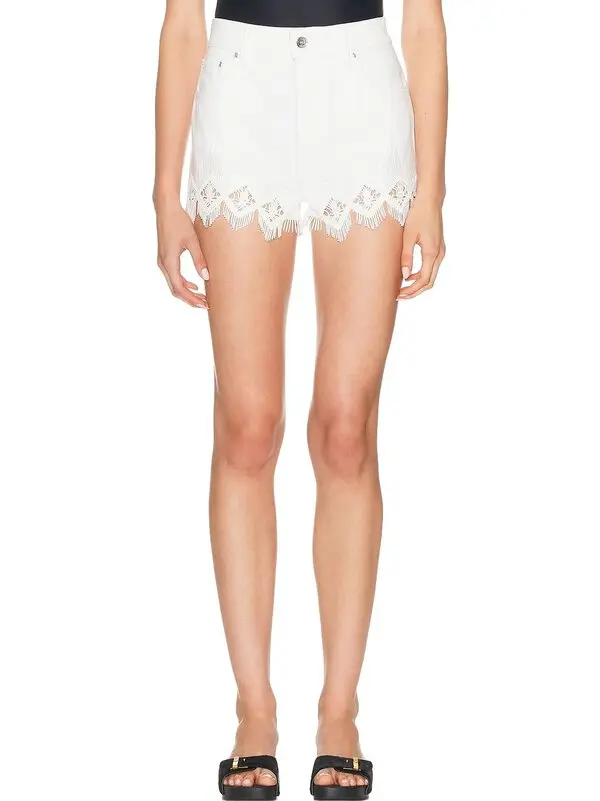 Rabanne Fray Denim Short - Off White