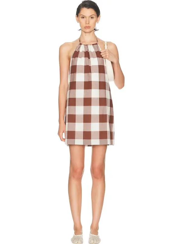 Posse Callie Mini Dress - Mocha Gingham