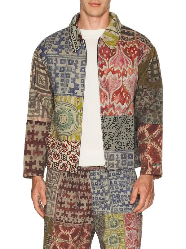 FOUND Watercolor Mosaic Work Jacket - Multi