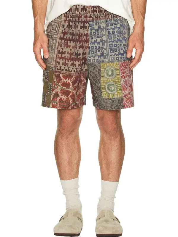 FOUND Watercolor Mosaic Work Shorts - Multi