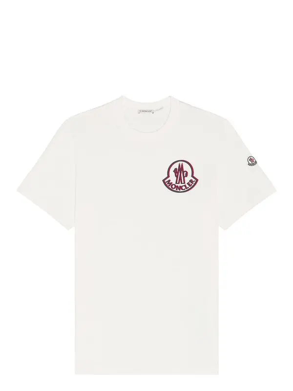 Moncler Short Sleeve Tee In White - Natural