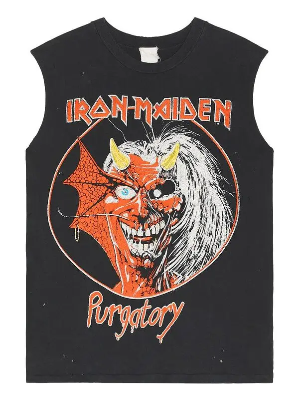 MadeWorn Iron Maiden Tank In Black - Coal